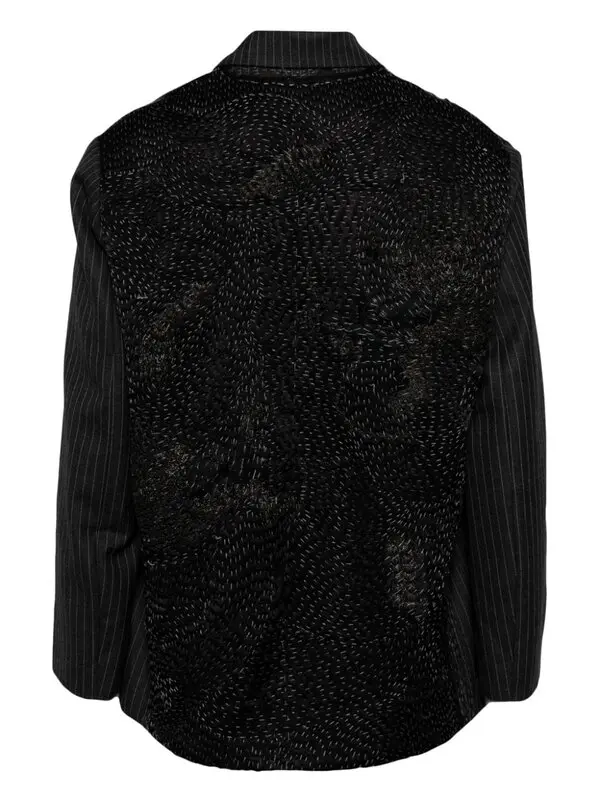 By Walid Embroidered Pinstripe Shirt Jacket