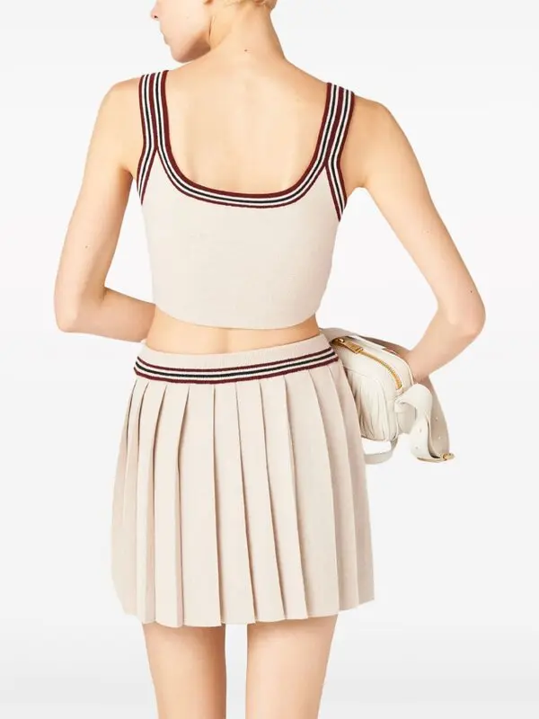 Miu Miu Stripe-trim Cashmere Cropped Top