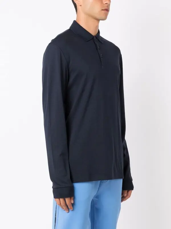 BOSS Long-sleeved Polo Shirt - Blue