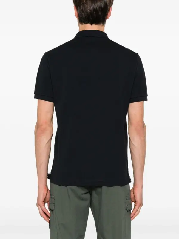 Stone Island Compass-appliqué Polo Shirt - Blue
