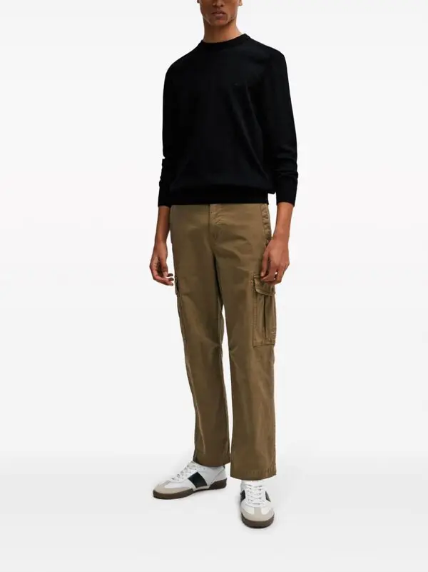 BOSS Logo-embroidered Ribbed Jumper