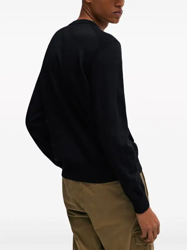 BOSS Logo-embroidered Ribbed Jumper