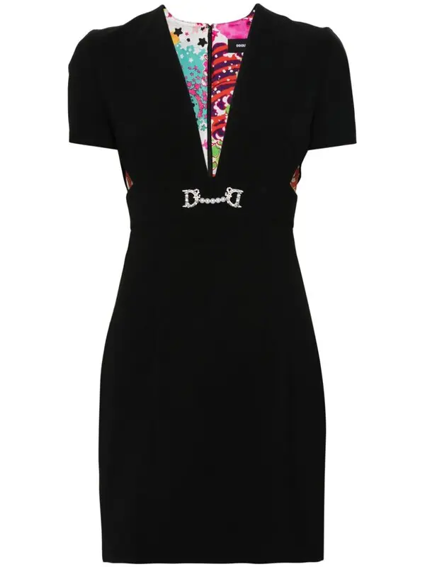 Dsquared2 Logo-plaque Cutout-detail Dress