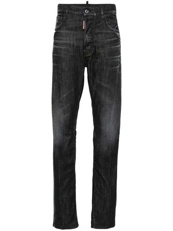 Dsquared2 642 Distressed Straight-leg Jeans - Grey