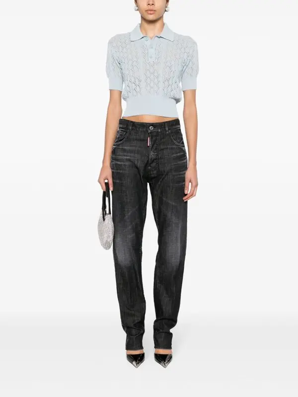 Dsquared2 642 Distressed Straight-leg Jeans - Grey