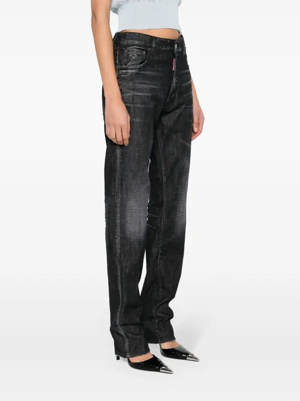 Dsquared2 642 Distressed Straight-leg Jeans - Grey