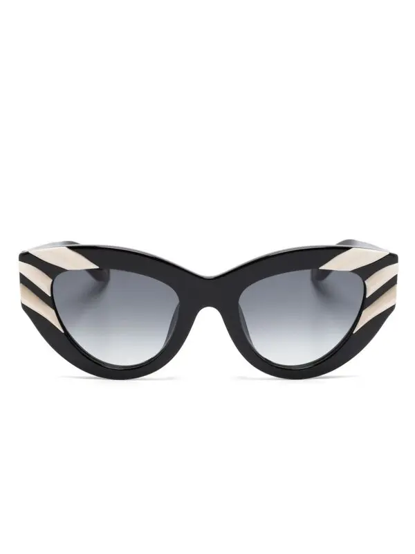 Roberto Cavalli 3d-detail Cat-eye Frame Sunglasses - Black