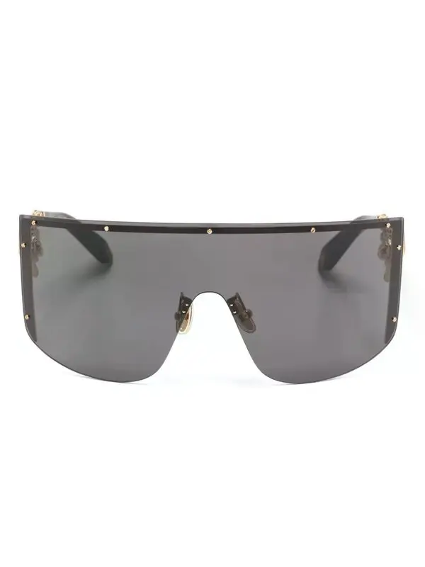 Roberto Cavalli Chain-embellished Shield Sunglasses - Black