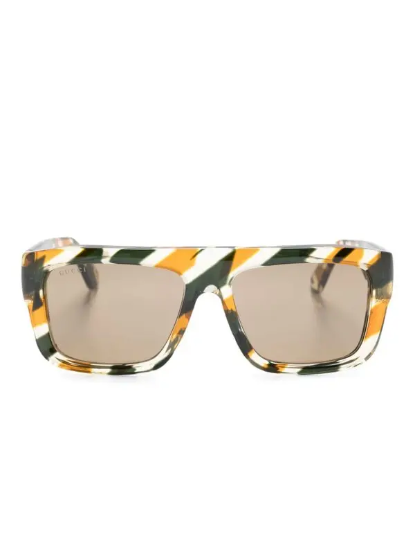 Gucci Stripe-print Sunglasses - Black