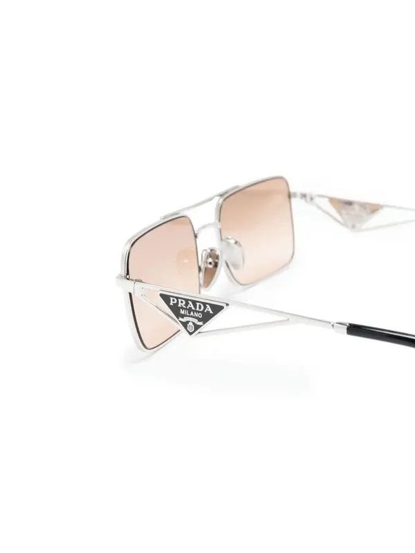 Prada Rectangle-frame Sunglasses - Silver