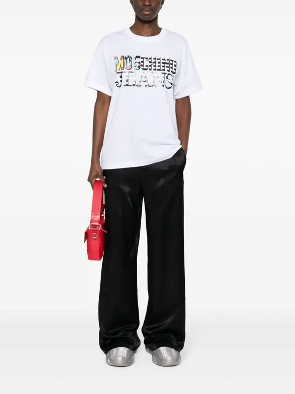 Moschino Satin-finish Wide-leg Trousers