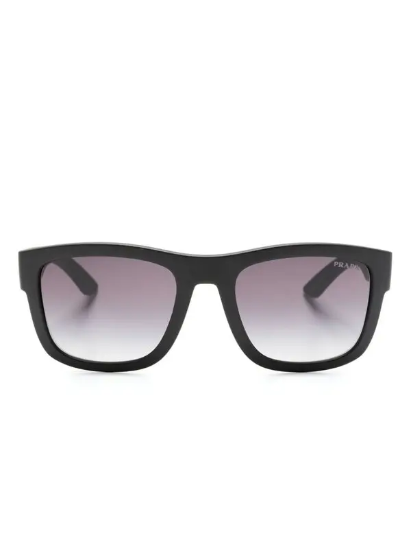 Prada Logo-debossed Square Sunglasses - Black