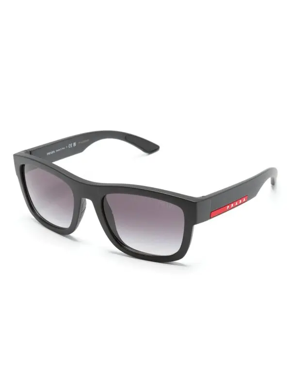 Prada Logo-debossed Square Sunglasses - Black