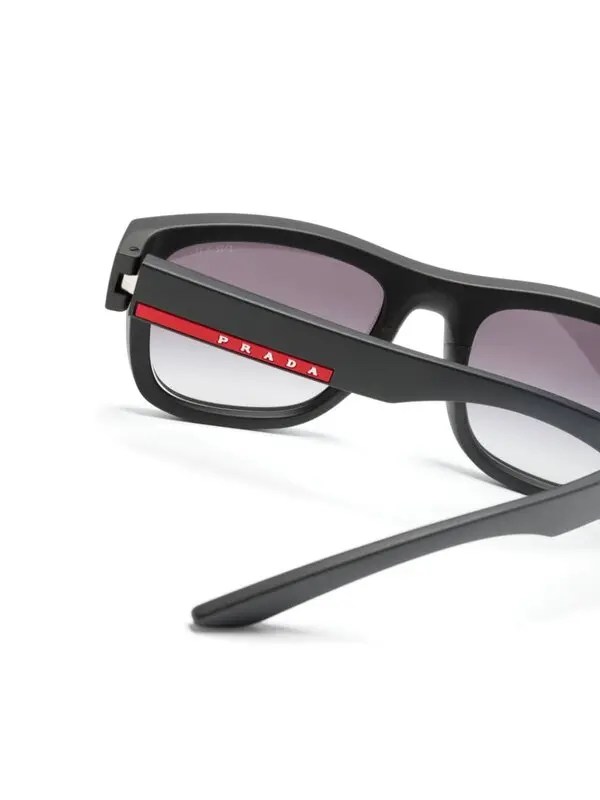 Prada Logo-debossed Square Sunglasses - Black