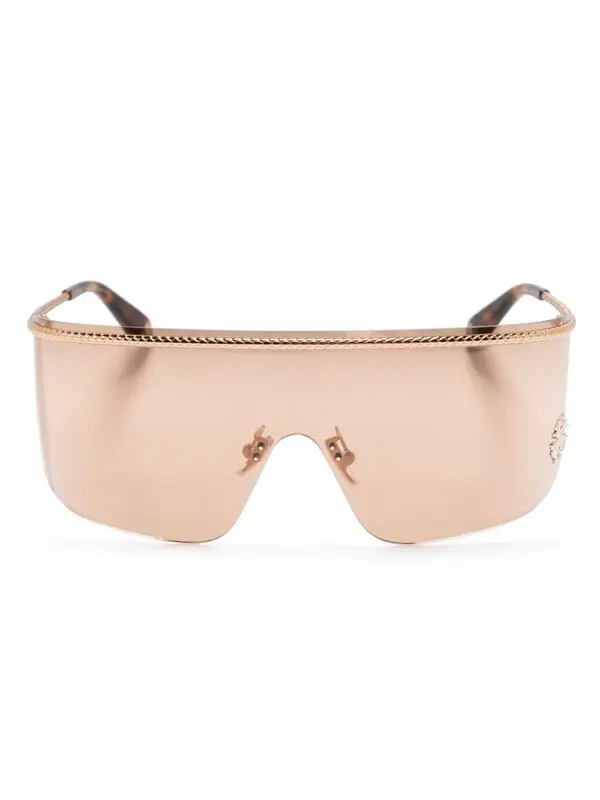 Roberto Cavalli Logo-plaque Oversized Sunglasses - Gold