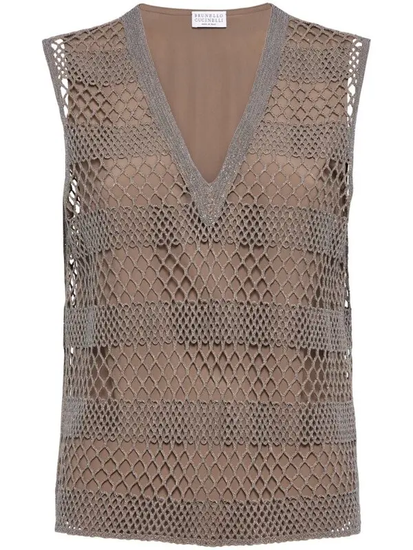 Brunello Cucinelli Open-knit Silk Vest