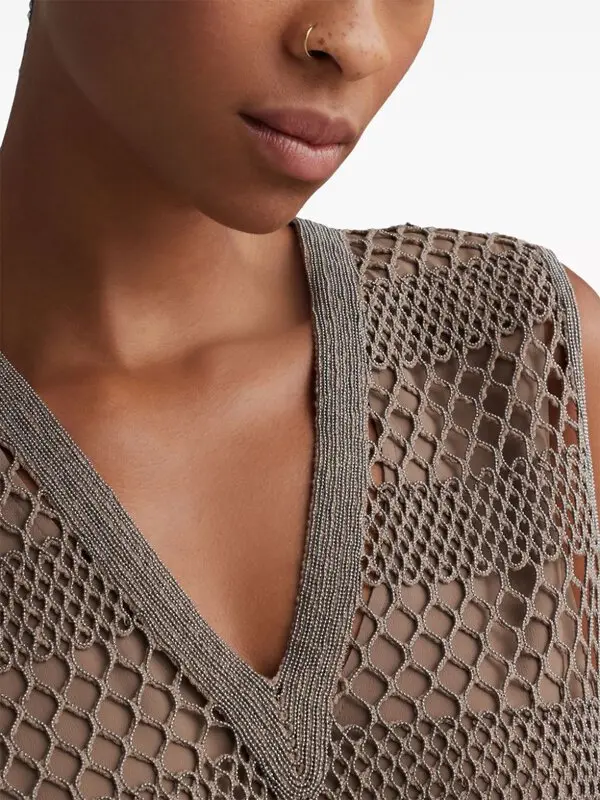 Brunello Cucinelli Open-knit Silk Vest
