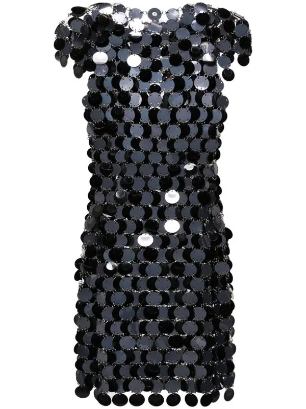 Rabanne Circle Disc Mini Dress - Black - 45% Off | Editorialist