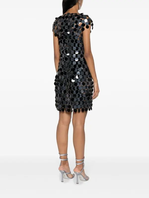 Rabanne Sequinned Chainmail Mini Dress - Black