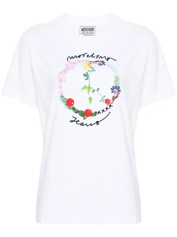 Moschino Logo Cotton T-shirt - White