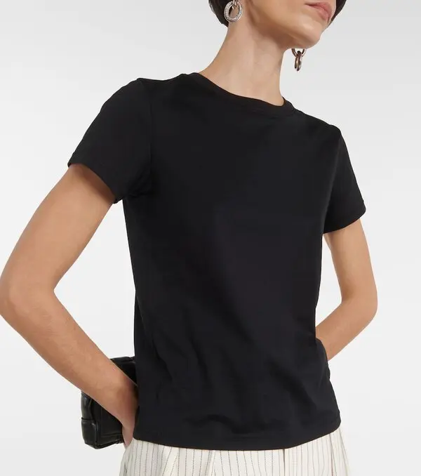 FRAME Cotton Jersey Baby Tee - Black