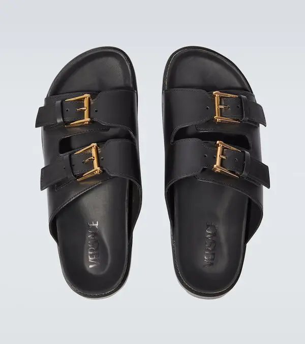 Versace Barocco Leather Slides