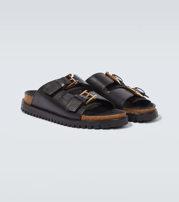 Versace Barocco Leather Slides