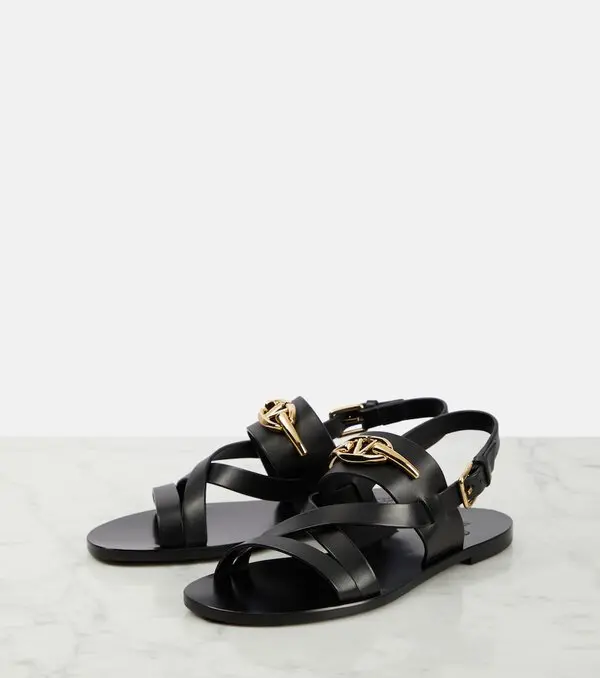 Valentino Garavani Vlogo Signature Leather Sandals