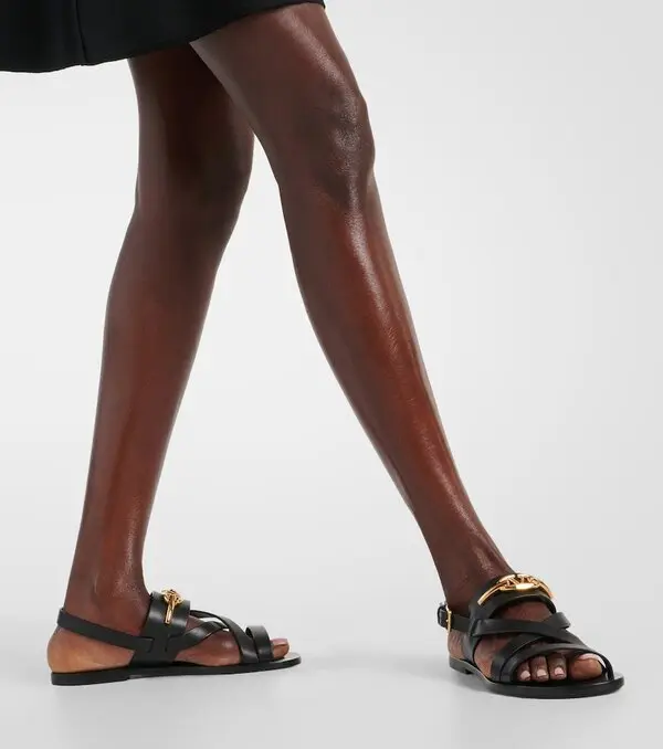 Valentino Garavani Vlogo Signature Leather Sandals
