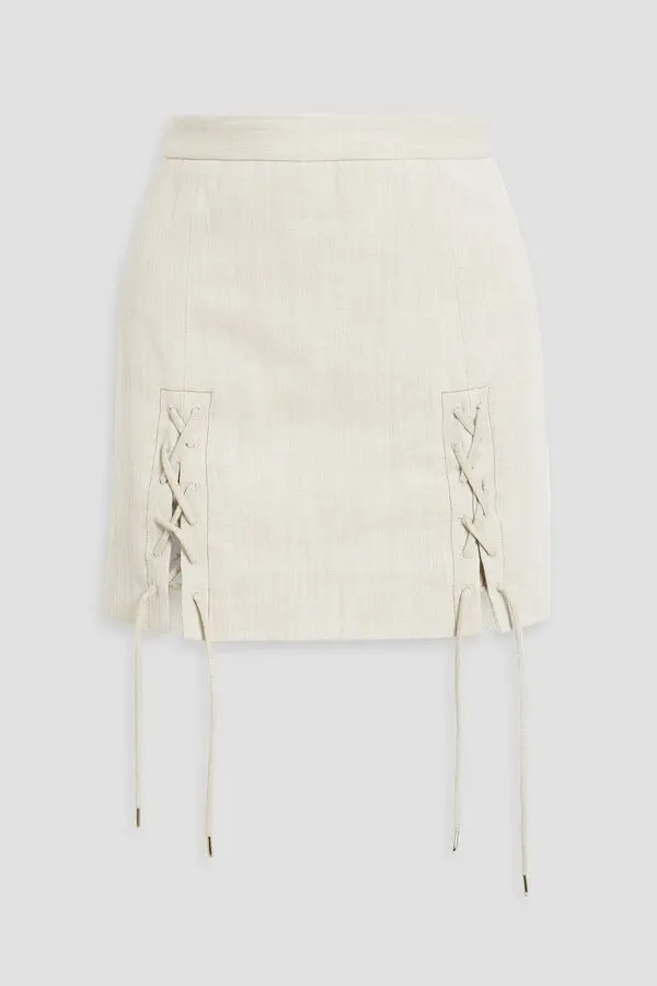 Palmer//harding Possibility Lace-up Mini Skirt - Ecru