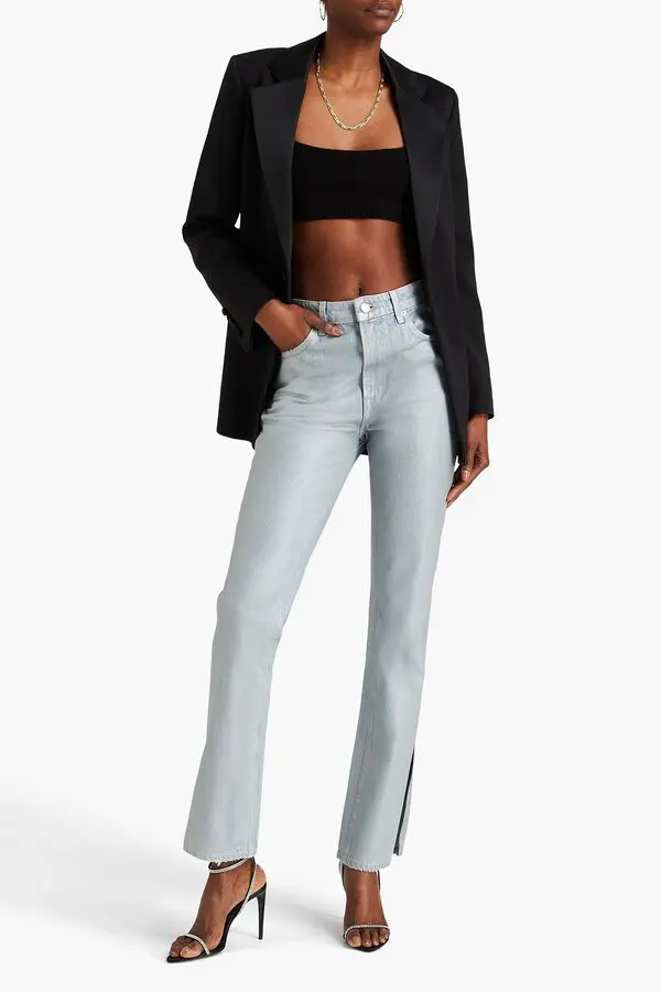 GRLFRND Harlow Coated Straight-leg Jeans