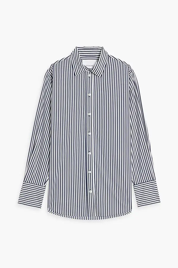 FRAME Striped Cotton-poplin Shirt