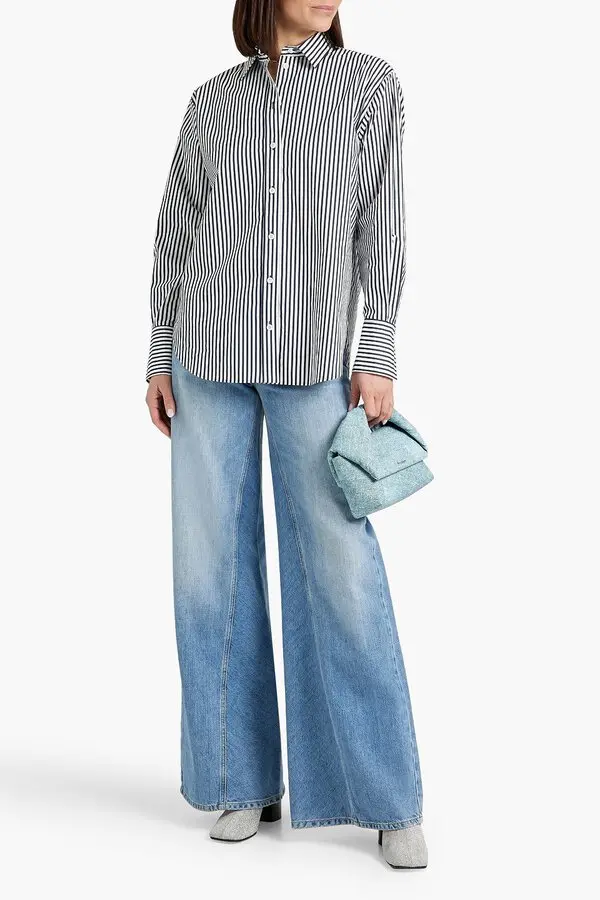 FRAME Striped Cotton-poplin Shirt