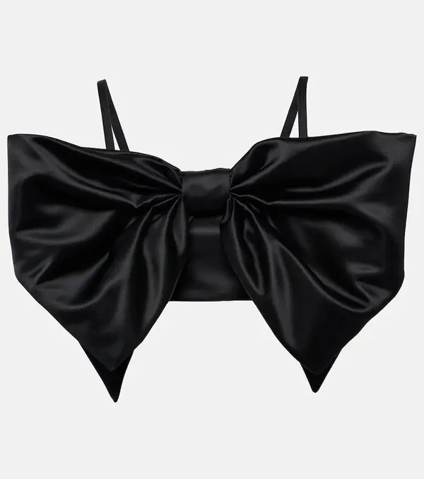 Nina Ricci Duchess Bow-detail Satin Bralette - Black