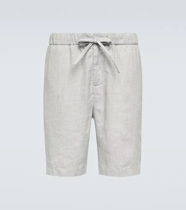 Frescobol Carioca Felipe Linen And Cotton Shorts - Grey