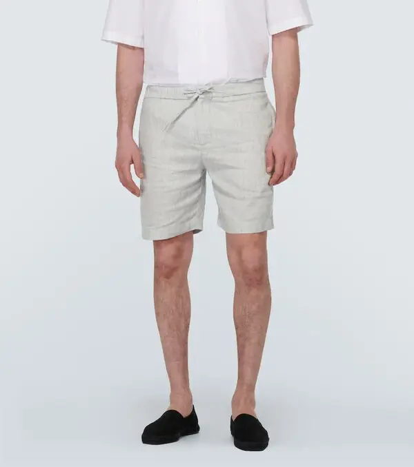 Frescobol Carioca Felipe Linen And Cotton Shorts - Grey