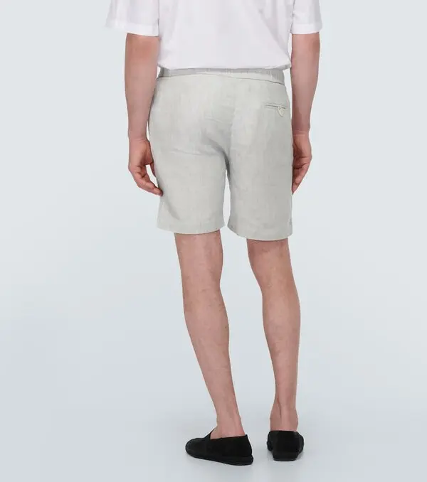 Frescobol Carioca Felipe Linen And Cotton Shorts - Grey