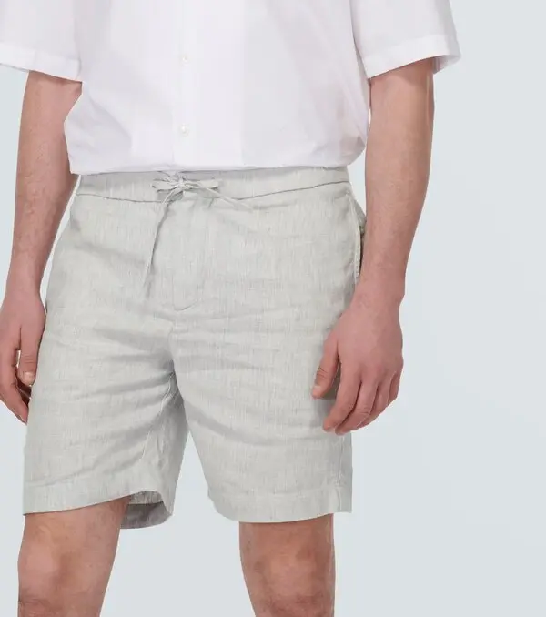 Frescobol Carioca Felipe Linen And Cotton Shorts - Grey