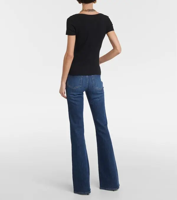 FRAME Ribbed Baby Tee Jersey Top