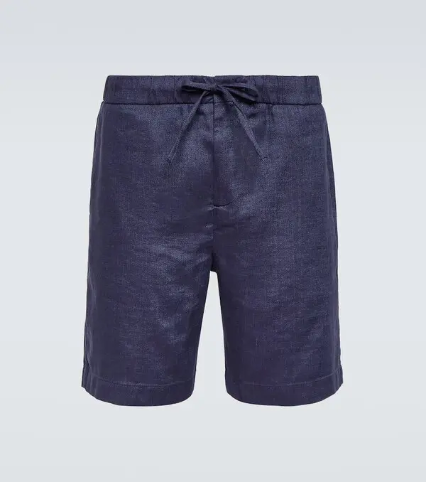 Frescobol Carioca Felipe Linen And Cotton Shorts - Blue