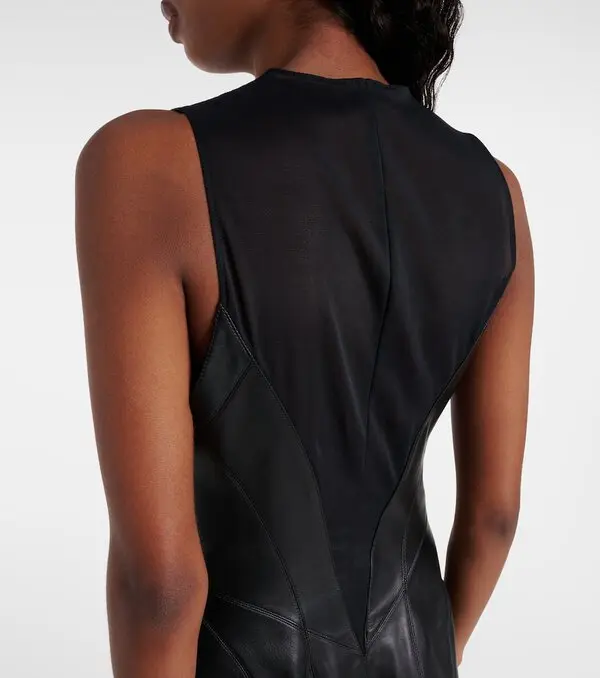 Alaïa Leather Midi Dress