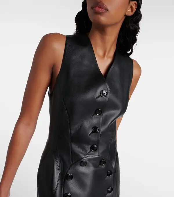 Alaïa Leather Midi Dress