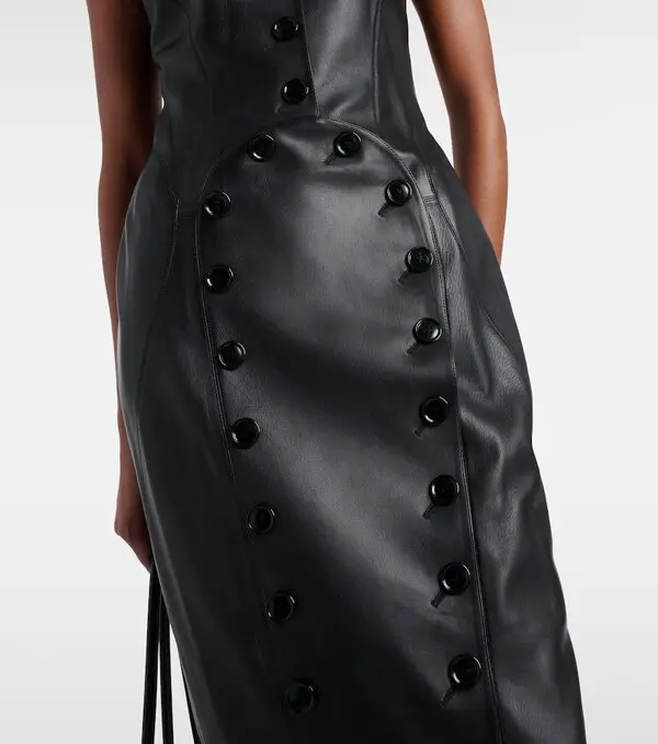 Alaïa Leather Midi Dress