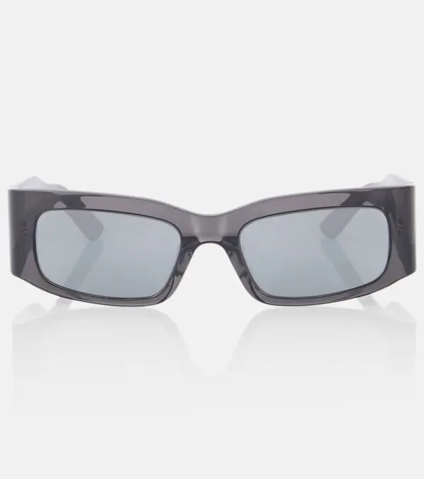 Balenciaga Logo Rectangle Sunglasses - Black