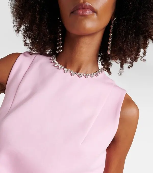 AREA Crystal-embellished Minidress - Pink