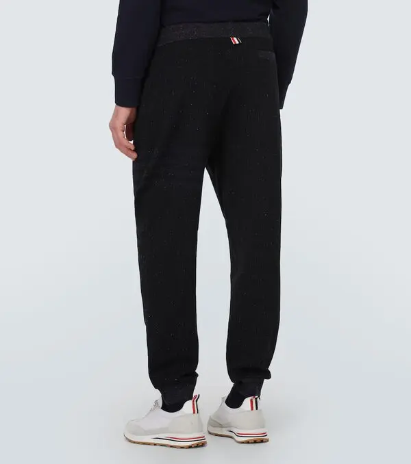 Thom Browne 4-bar Cotton And Silk Sweatpants