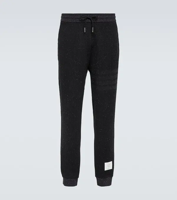 Thom Browne 4-bar Cotton And Silk Sweatpants - Black