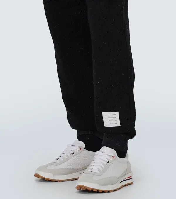 Thom Browne 4-bar Cotton And Silk Sweatpants