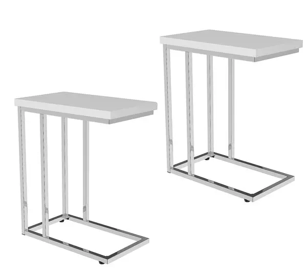 LAVISH HOME 2 Sofa Side Tables Modern C Shaped Nd Tables
