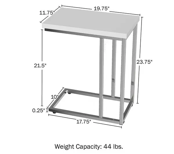 LAVISH HOME 2 Sofa Side Tables Modern C Shaped Nd Tables